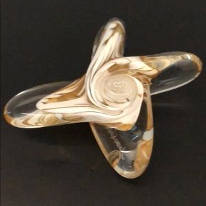 Other | Vintage Star Hand Blown Goldwhite Paperweight | Poshmark